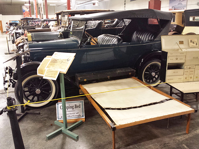 Road trips weren't always about motels. This 1925 Buick touring car with camping bed was the original glamping experience&mdash;minus the Instagram posts.