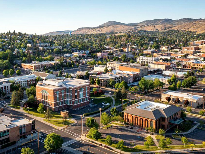 From above, Klamath Falls reveals itself as a perfect patchwork of urban convenience nestled within nature's embrace&mdash;small-town charm with big-time views.