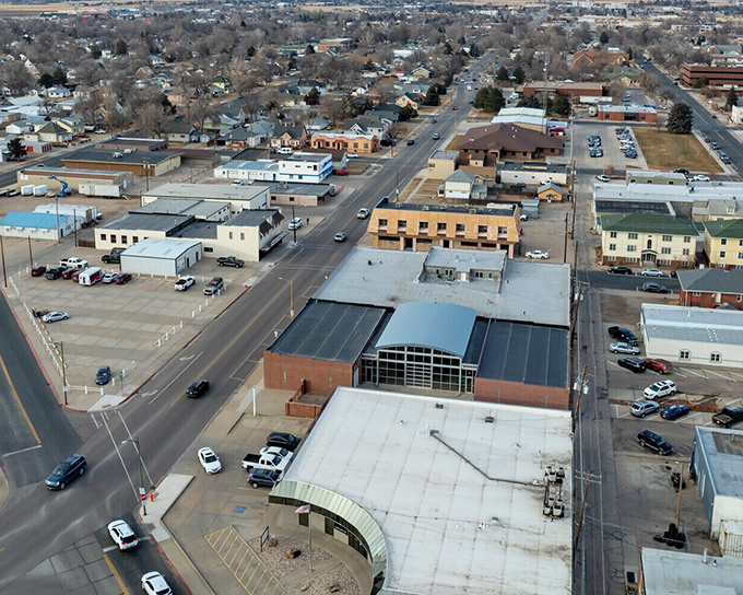 From above, Scottsbluff reveals its practical grid layout&mdash;a town designed before urban planners needed advanced degrees.