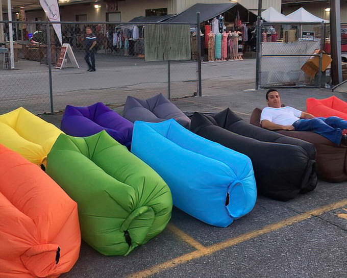 The rainbow of relaxation! These inflatable loungers are what happens when someone decides traditional furniture is just too&hellip; stationary. 