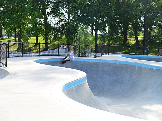 Local skaters have found their concrete paradise, where wheels meet pavement in this community gathering spot. 