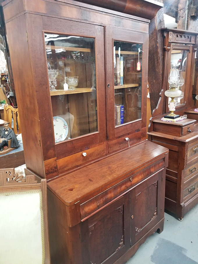 Not just a cabinet, but a time capsule with glass doors. Imagine the china collections and family heirlooms it's proudly displayed through the decades. 