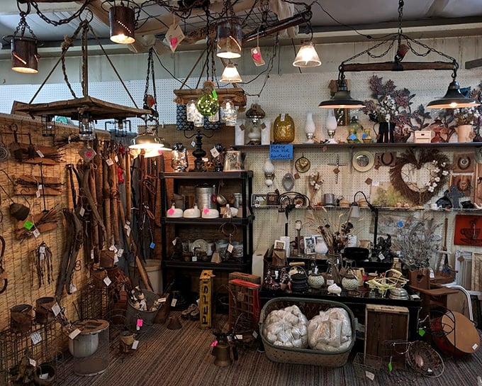 Rustic meets whimsy in this vendor's carefully curated corner. Like stepping into your coolest friend's attic—if your friend collected for centuries.