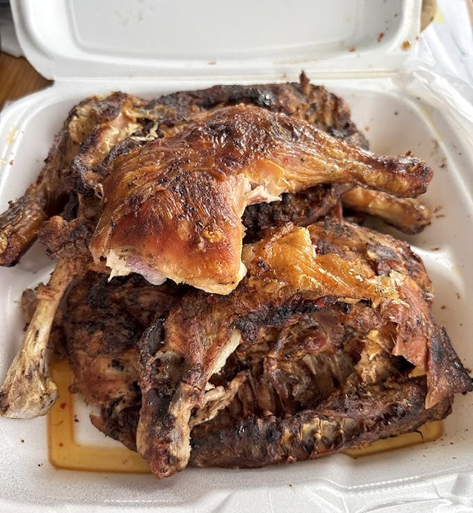 Chicken that's been introduced to smoke and fire with proper respect. Those crispy edges tell stories of patience and perfect timing.