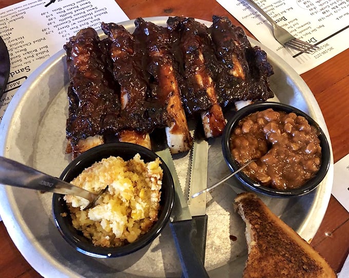 These ribs have the kind of bark that doesn't bite—unless you count the gentle nip of smoke and spice that makes you reach for another.
