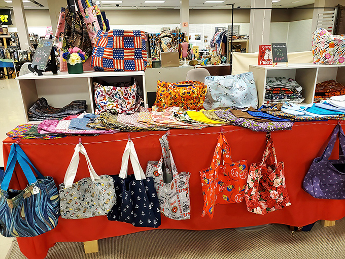 Fabric fantasies come to life in these colorful handmade bags. That patriotic tote might just become your favorite farmers market companion.