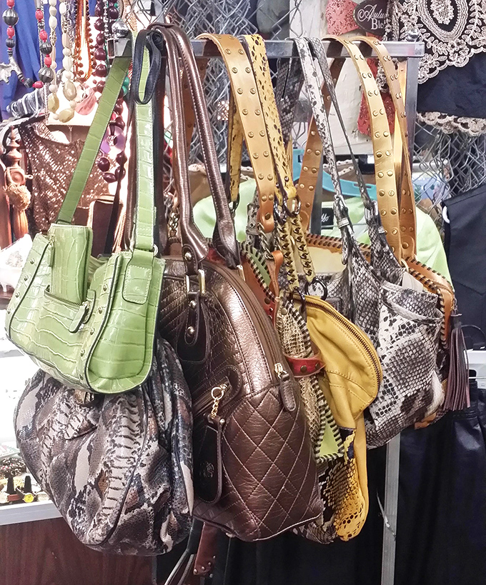 Handbag heaven! From reptile prints to quilted leather, these purses have seen more fashion eras than a Project Runway marathon.