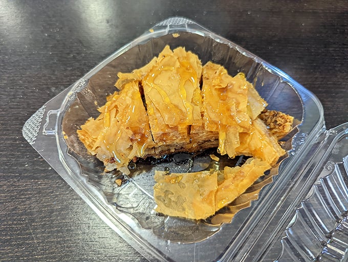 This isn't just baklava—it's a honey-soaked, flaky treasure chest that shatters with each blissful bite.