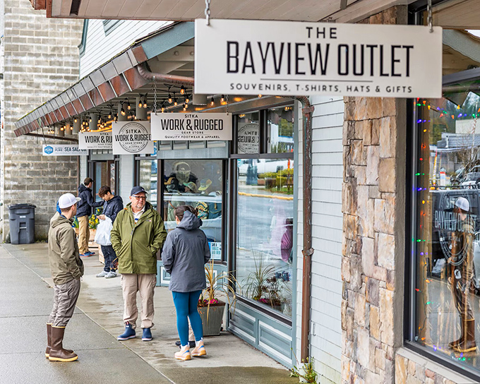 The Bayview Outlet offers more than souvenirs—it's where visitors gather to find tangible memories of their Alaskan adventure.