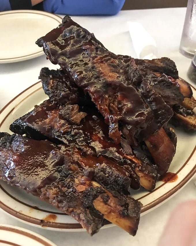 These ribs aren't just falling off the bone&mdash;they're practically jumping into your mouth. The glossy, caramelized exterior is barbecue's equivalent of a perfect sunset.