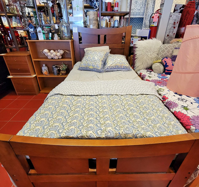 Sweet dreams are made of this—a beautifully staged bedroom set that proves secondhand furniture can look first-class without the first-class price tag.