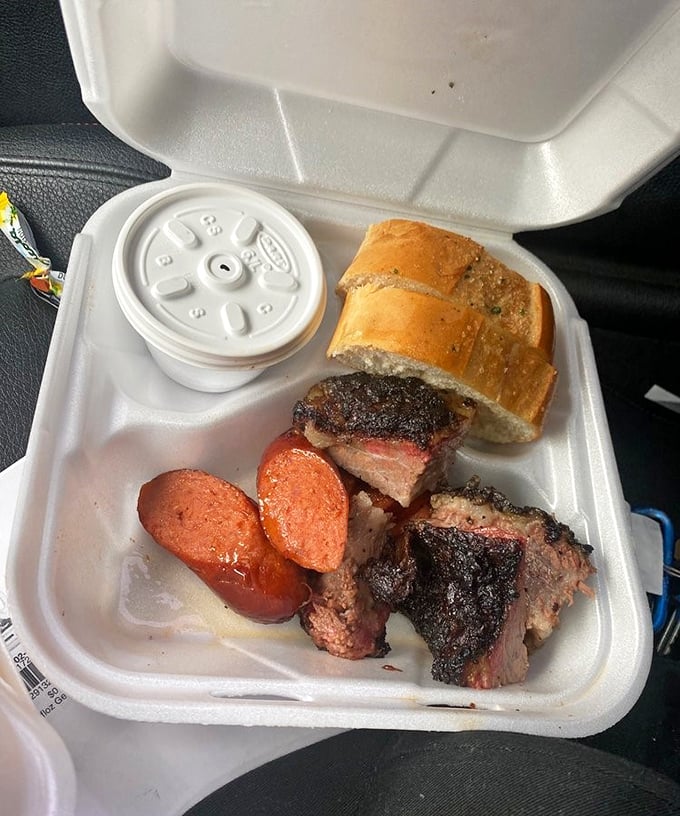Burnt ends: those magical morsels where smoke, fat, and beef collide to create little cubes of BBQ perfection. Served with bread for sopping up the goodness.