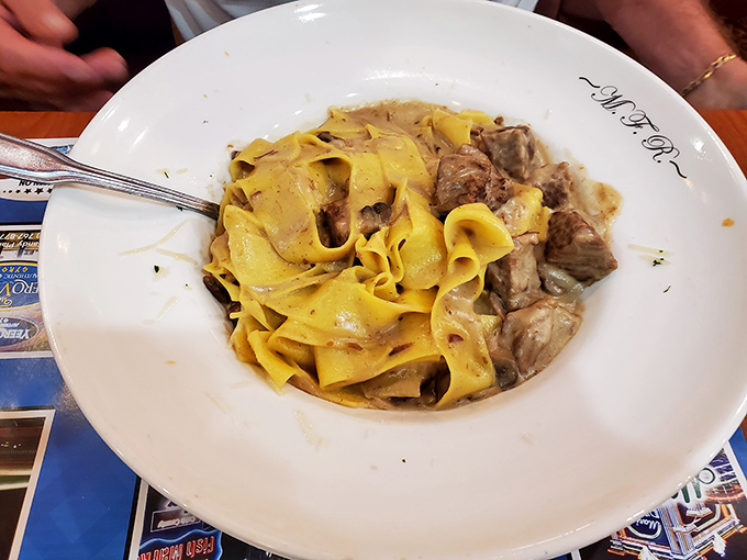 Wide pappardelle noodles cradle tender beef in this stroganoff&mdash;proof that some comfort foods transcend their humble origins to become something magnificent.
