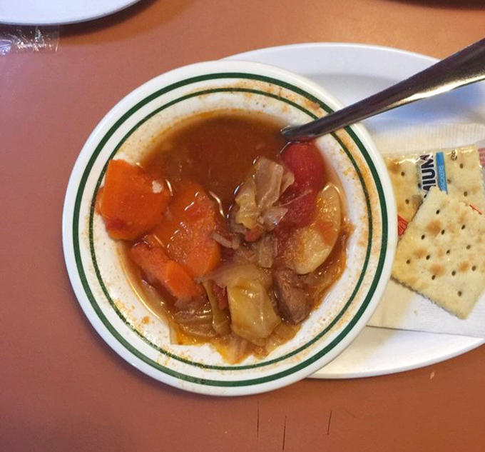 This isn't just soup&mdash;it's a liquid hug in a bowl, with chunks of vegetables and tender meat swimming in broth that tastes like someone's grandmother made it.
