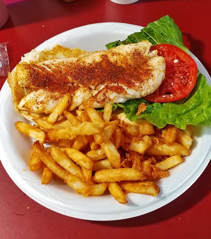 This blackened grouper sandwich isn't just lunch&mdash;it's Florida on a plate. The crispy fries are merely supporting actors to the star of the show.