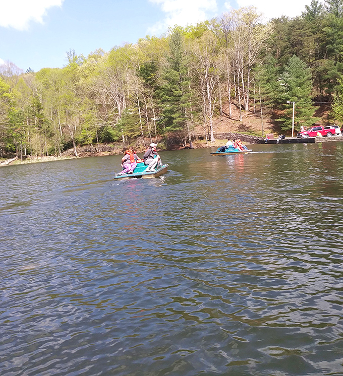 Paddle your worries away on one of Kingdom Come's serene mountain lakes. No traffic jams here&mdash;unless you count that family of ducks.