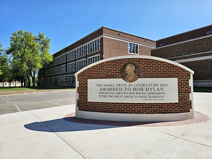 Bob Dylan's Nobel Prize commemoration reminds visitors that Hibbing produced not just iron ore, but poetic gold. Even the times, they are immortalized in brick.