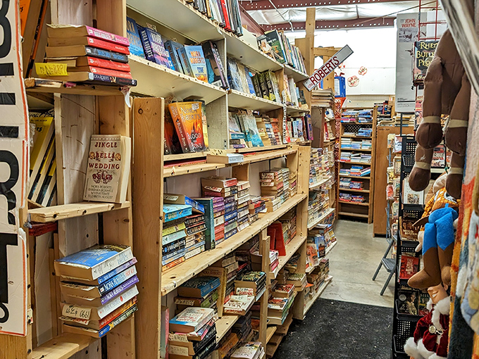 Bibliophiles beware&mdash;you might need to rent a U-Haul. These rustic shelves hold stories waiting to be rediscovered, from beach reads to leather-bound classics.