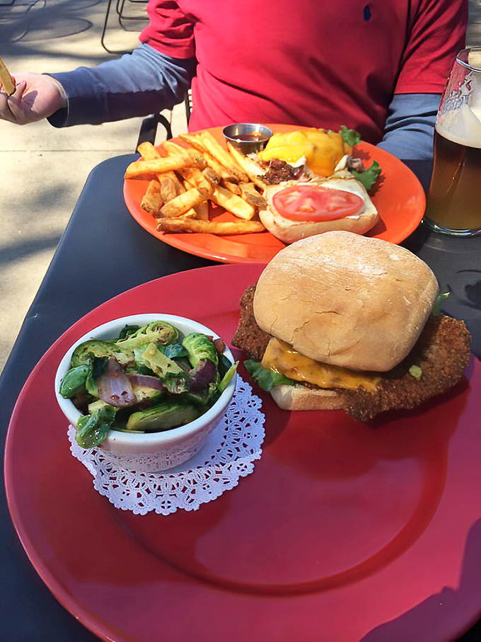 Pork tenderloin and Brussels sprouts basking in the sunshine on the patio &ndash; Iowa meets Ireland in a plate-filling harmony.