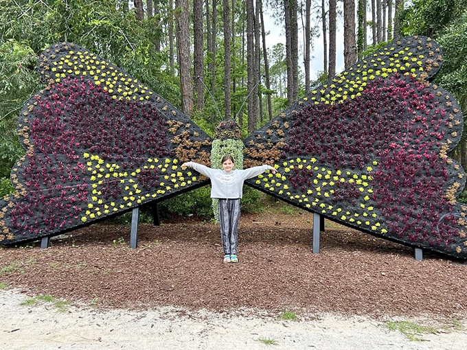 A butterfly display that would make Eric Carle proud! This colorful creation gives visitors a chance to spread their own wings.