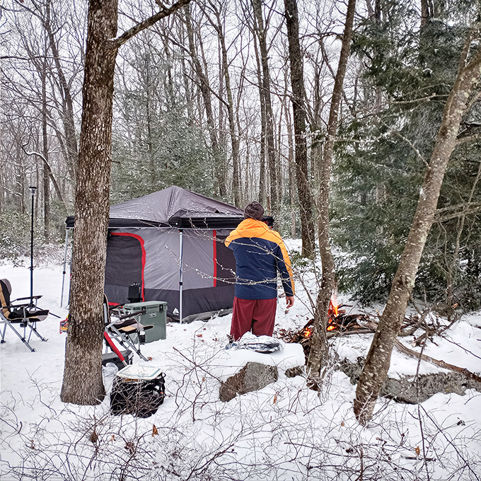 Winter camping: for people who think regular camping wasn't challenging enough and needed more frostbite potential.
