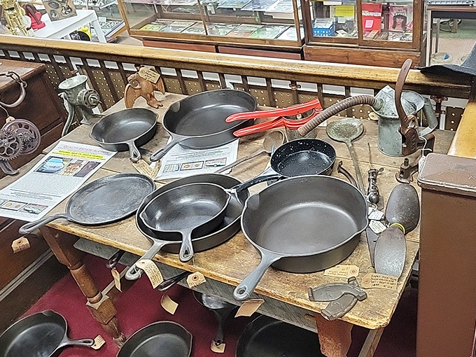 Cast iron heaven! These seasoned skillets have stories to tell&mdash;each one ready to outlive your grandchildren's grandchildren.