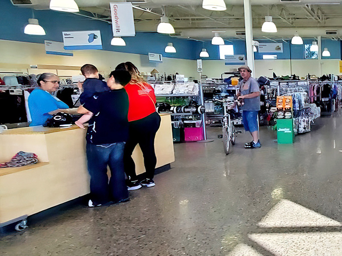 Friendly faces at the checkout counter keep the treasure-hunting experience moving, where every purchase supports job training programs.