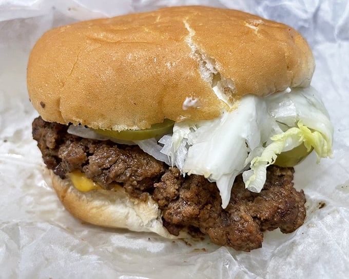 The cheeseburger that time forgot&mdash;in the best possible way. Hand-formed patty, melty cheese, and toppings that know their supporting role.