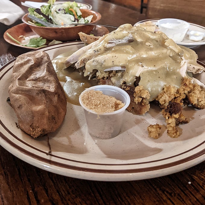 Not just chicken fried steak, but a masterpiece of country cooking with gravy that could make cardboard taste magnificent.