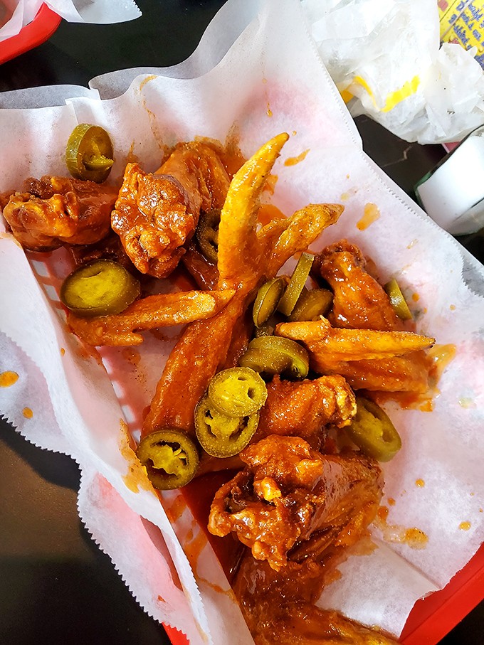 Hot wings and jalape&ntilde;os &ndash; because sometimes you need something spicy to complement your burger adventure. Memphis heat in every bite.
