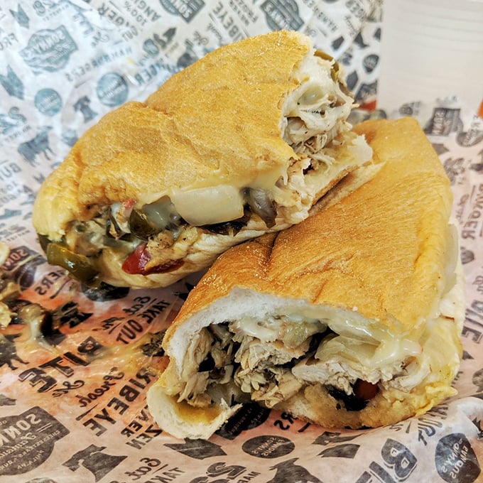 The chicken cheesesteak: proof that poultry can play in the big leagues when given the right teammates&mdash;melted cheese and a perfect roll.