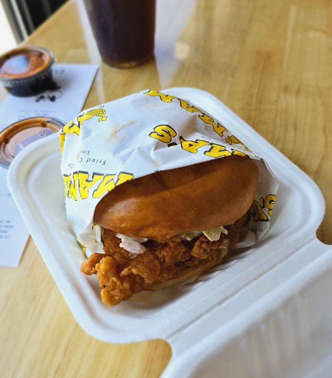 This chicken sandwich isn't just a meal, it's an architectural marvel of crispy, juicy engineering between two perfectly toasted buns.