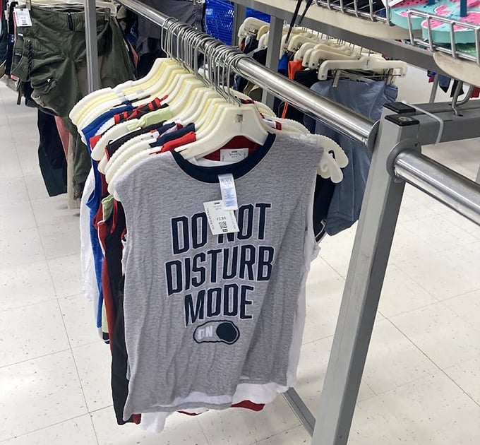 "Do Not Disturb Mode" indeed&mdash;I'd need that shirt after spending hours exploring every nook and cranny of this bargain wonderland.