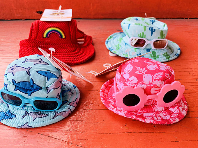 Sun protection with personality! These adorable kids' hats prove that practical doesn't have to mean boring at Bussey's colorful marketplace.