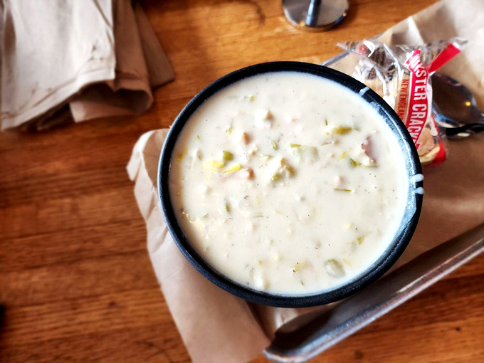 This isn't just chowder—it's a creamy bowl of ocean comfort that makes you wonder why you'd ever eat anything else.