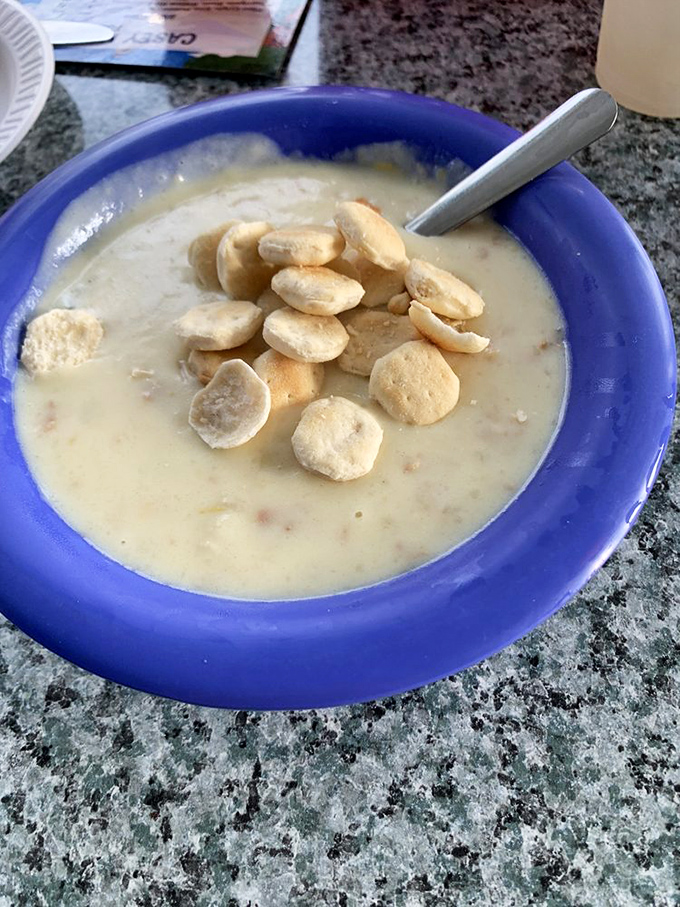 This bowl of clam chowder isn't trying to reinvent comfort&mdash;it's just perfecting it one creamy spoonful at a time.