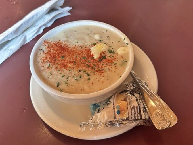 This clam chowder isn't just topped with paprika&mdash;it's crowned with decades of perfected coastal tradition.