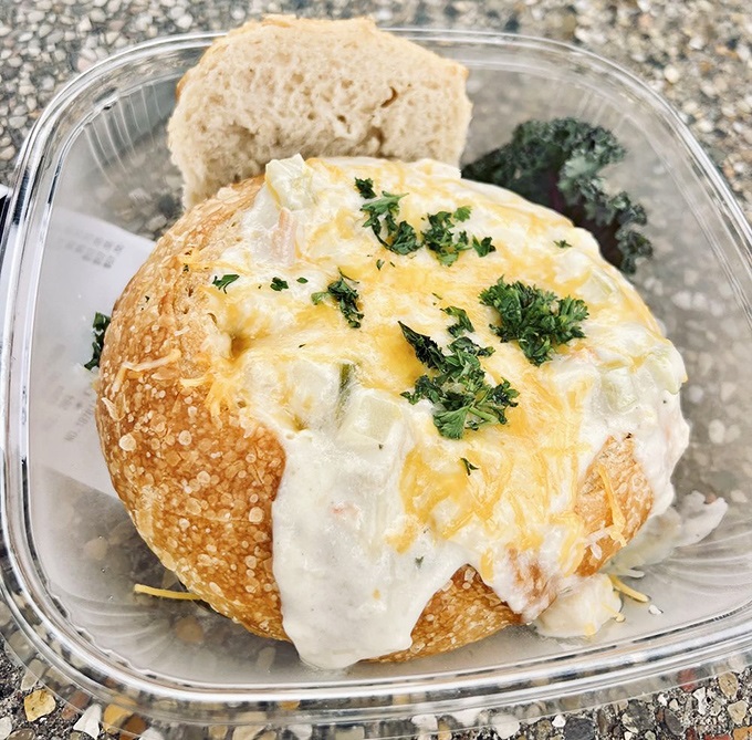 Bread bowls: nature's edible dishware and the perfect vessel for creamy clam chowder that warms the soul.
