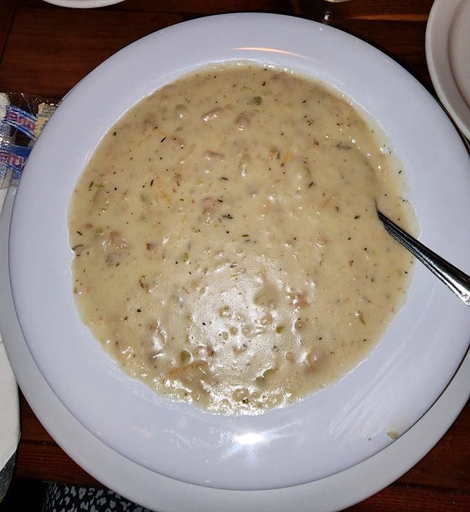 New England clam chowder, Florida-style. Creamy, hearty, and packed with enough clams to make a Bostonian nod in reluctant approval.