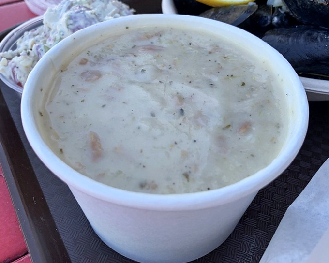 A proper New England clam chowder that somehow tastes even better with California sunshine. Creamy, hearty, and worth every calorie.