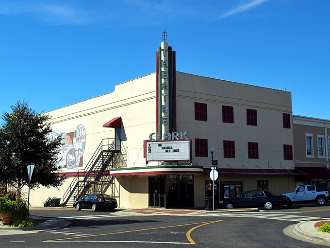 Clark Theatre keeps movie tickets at prices that won't require a second mortgage, proving entertainment budgets can still include popcorn.