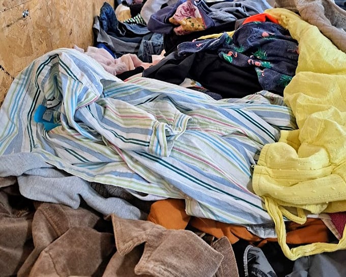 Layer upon colorful layer of fabric history – each piece telling its own story, waiting for someone to continue the narrative.