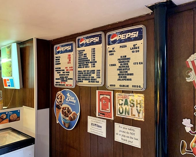 Menu boards that haven't changed since "Jaws" was the summer blockbuster—part of the charm that keeps us coming back for more than just movies.