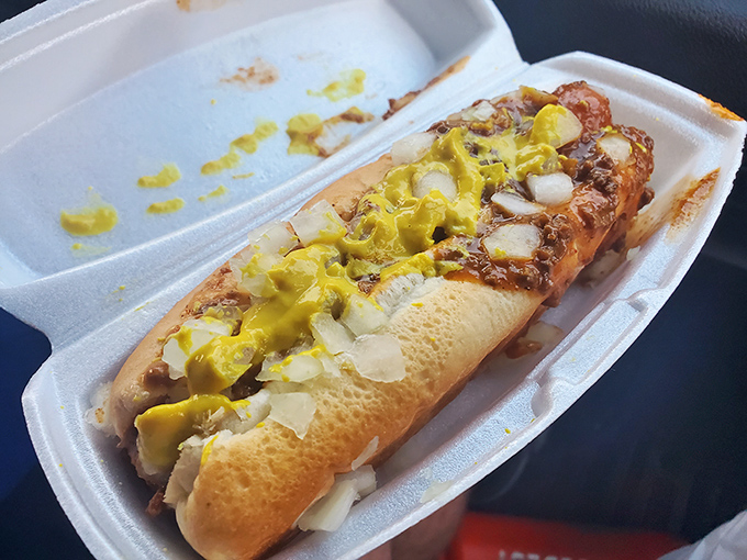 A proper coney dog with chili, mustard, and onions&mdash;Michigan's gift to hot dog lovers everywhere, simple and perfect.