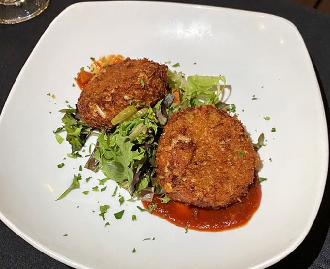 These crab cakes are what other crab cakes dream of becoming when they grow up&mdash;mostly crab, minimal filler, and that sauce deserves a standing ovation.