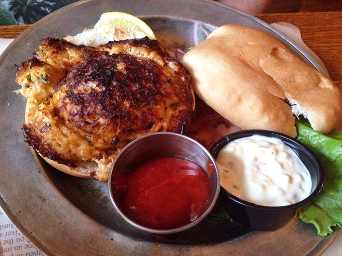 Golden-brown crab cakes that respect the crab with minimal filler, just the way they should be made.