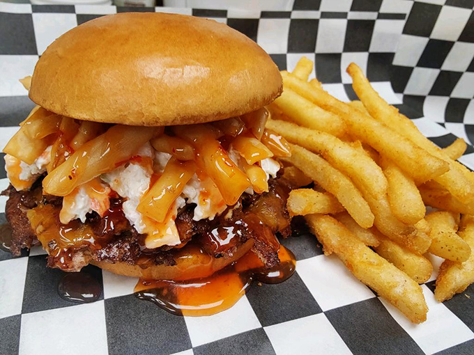 The Crab Rangoon Smashburger: where Asian-inspired creativity meets Midwest beef tradition. That sweet chili sauce is the stuff of dreams.