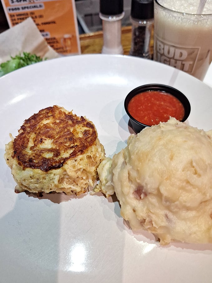 This golden crab cake proves Stanley's doesn't mess around when it comes to serious Mid-Atlantic seafood traditions.