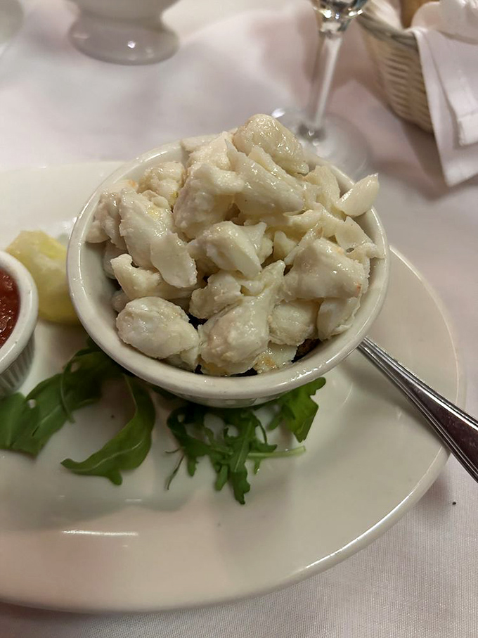 Jumbo lump crab meat, simple and pristine&mdash;because sometimes luxury is about what you don't do to exceptional ingredients.