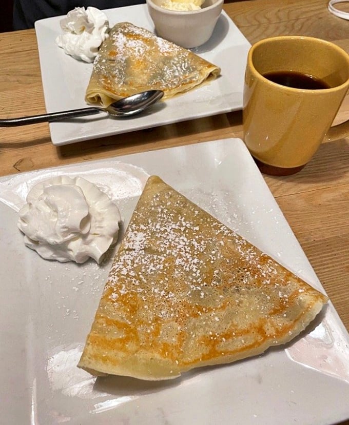 Simple sweet crepes dusted with powdered sugar &ndash; proof that sometimes the classics deserve their legendary status.